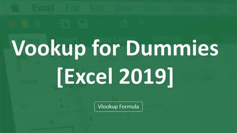 Vlookup Formula Vlookup For Dummies Excel YouTube