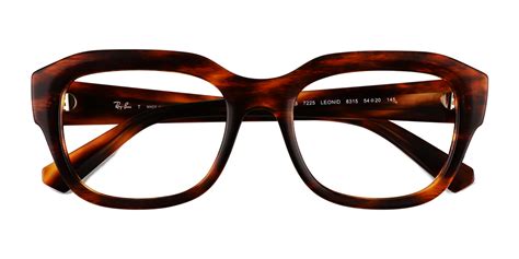 Ray Ban Rb7225 Leonid Square Striped Tortoise Frame Eyeglasses
