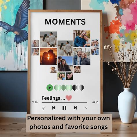 Personalized Spotify Song Photo Collage Print Custom Music Art