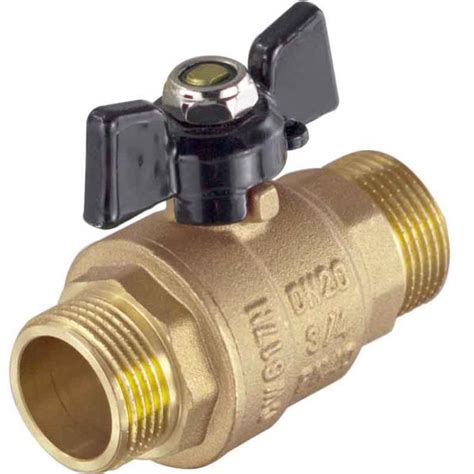 Кран шаровый TIM 1/2" без покрытия штуцер / штуцер [ручка бабочка ...