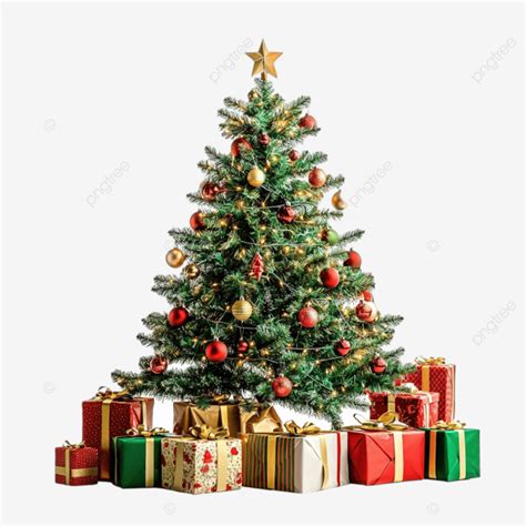선물과 장식이 있는 크리스마스 트리 크리스마스 트리 선물 장식물 Png 일러스트 및 이미지 에 대한 무료 다운로드 Pngtree