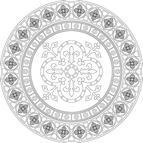 Black Contour Square Gothic Ornament Medieval European Rectangle