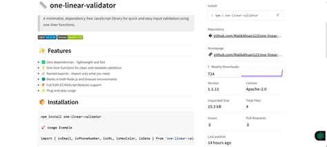javascript npm webdevelopment opensource validation nodejs