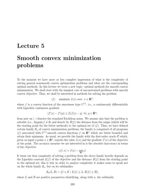 Smooth Convex Minimization Problems Pdf Mathematical Optimization Linear Algebra