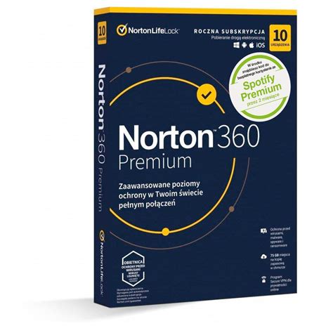 Program Norton 360 Premium 75 Gb Pl 1 Rok 10 Urządzeń Karta