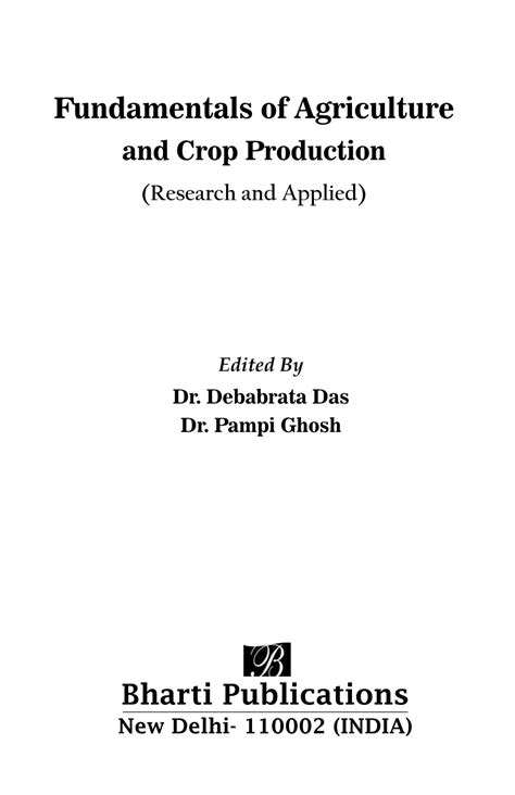 Pdf Fundamentals Of Agriculture And Crop Production Research And