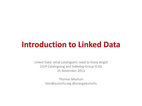 Introduction To Linked Data Ppt