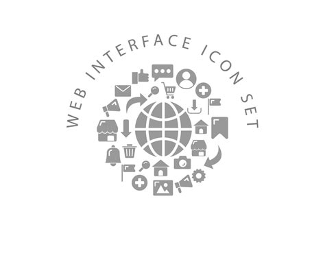 Web Interface Icon Set Design On White Background 10734831 Vector Art