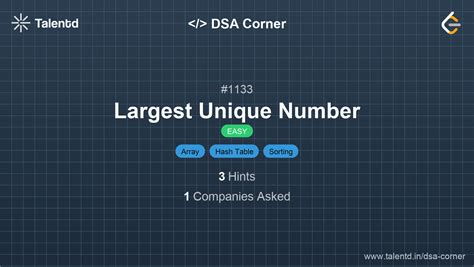 Largest Unique Number Dsa Problem Talentd