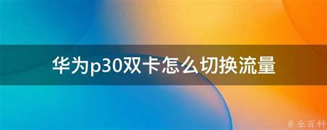 华为p30双卡怎么切换流量 业百科
