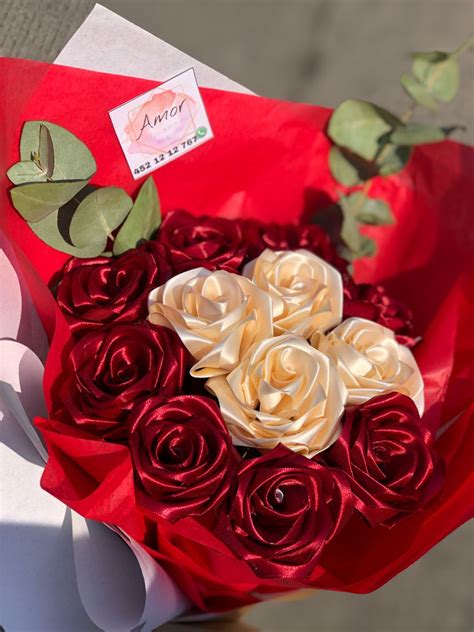 Ribbon Flowers Bouquet Ribbon Roses Satin Flowers Diy Flowers Satin