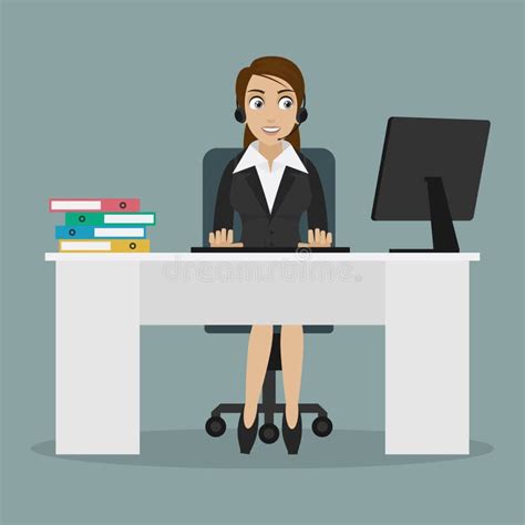 Girl Secretary Speaks By Phone Stock Vector Illustration Of Kind Business 35050785