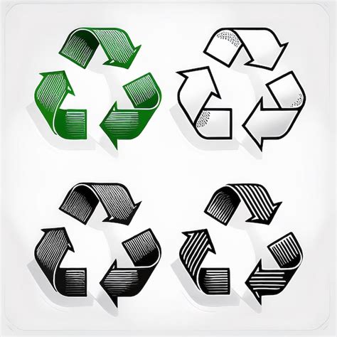 A White Background With A Green Recycle Sign And Recycle Signs