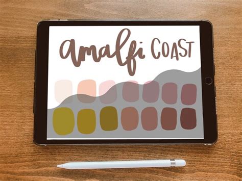 Amalfi Coast Procreate Color Palette Vibrant Sunny Colors Etsy