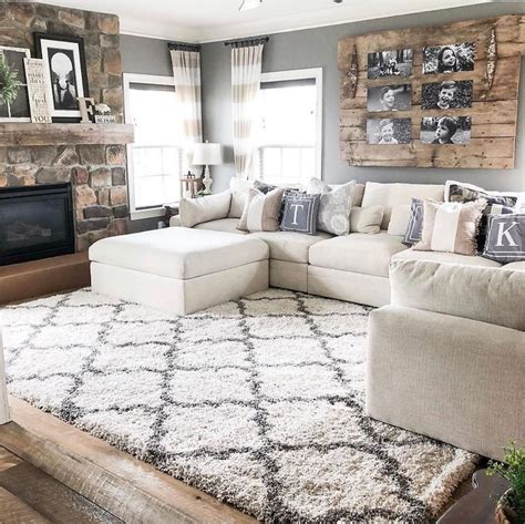Rustic Farmhouse Living Room Gray Sofa