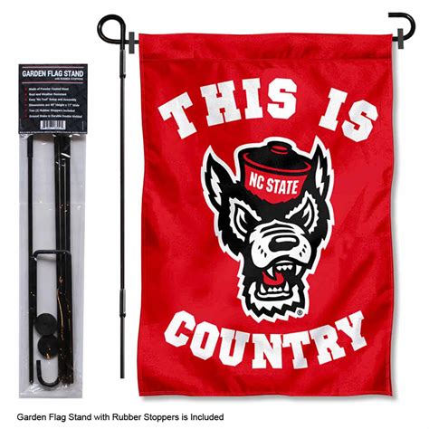 North Carolina State Wolfpack Country Garden Flag And Pole Stand