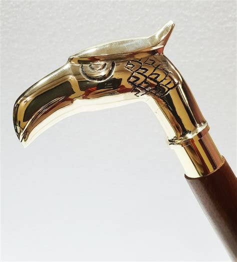 Antique Eagle Brass Handle Walking Stick Folding Wooden Brass Etsy