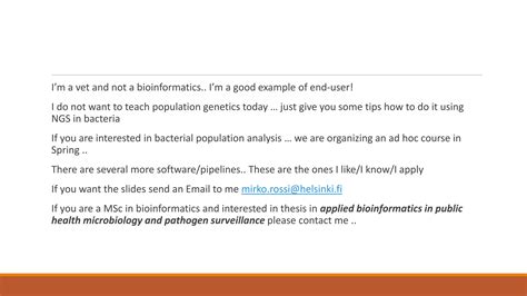 Toolbox For Bacterial Population Analysis Using Ngs Pptx Biotech
