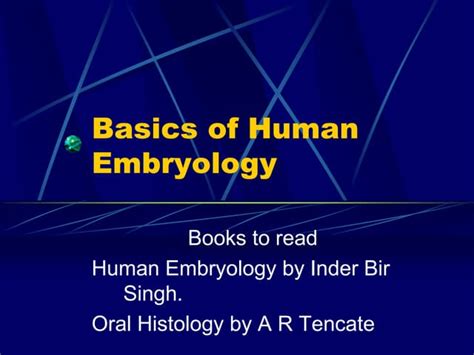Basics Of Human Embryology Including Dental Applications Ppt