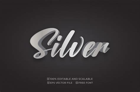 Premium Vector Silver 3d Editable Text Effect