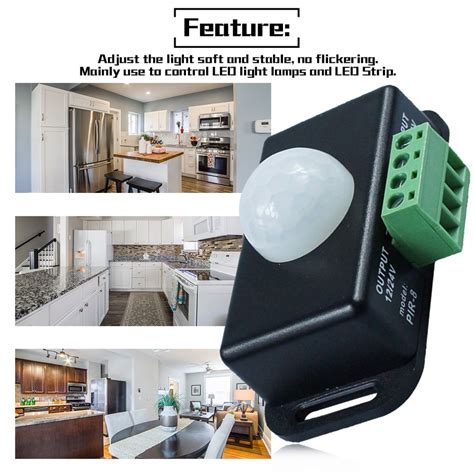 DC 12V 24V Body Infrared PIR Motion Sensor Switch For LED Light Strip