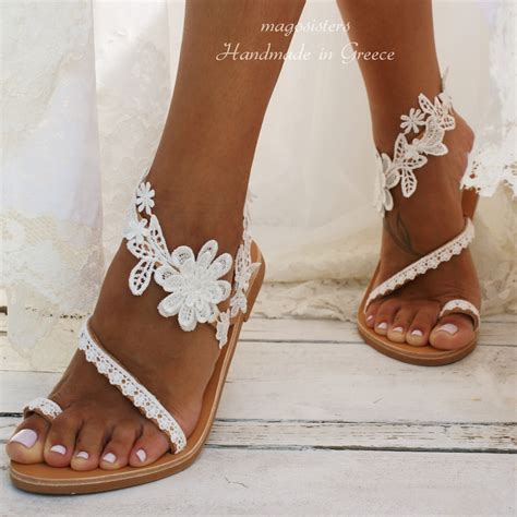 Bridal Flat Sandals Etsy