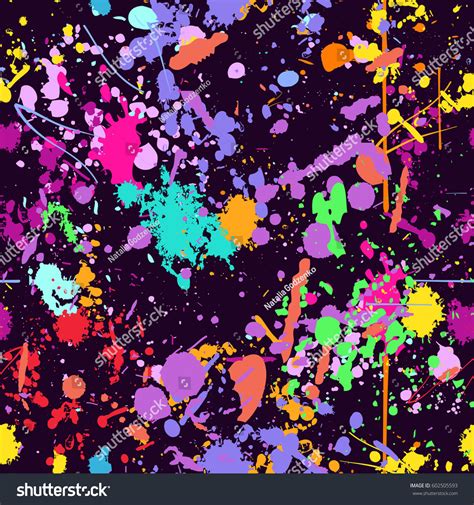 Abstract Color Splash Seamless Pattern No Stock Vector 602505593 Shutterstock