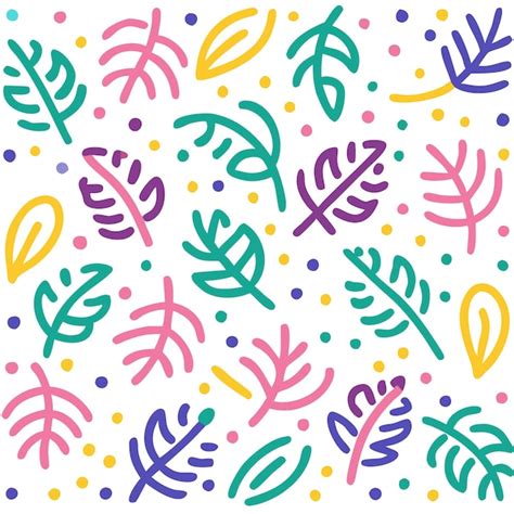 Abstract Colorful Leaves Seamless Pattern Premium Ai Generated Vector