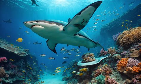 Lexica Ocean Life With Shark Stingray Turtles Corals