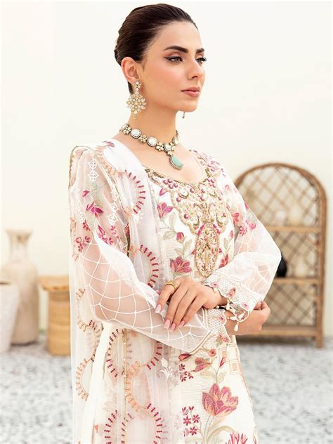 Ramsha Minhal Vol 09 Embroidered Organza Unstitched 3pc Suit M 907