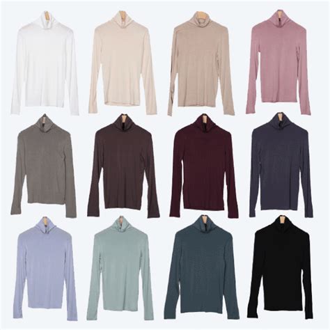 오늘출발 초이스 소프트 베이직 목폴라 티셔츠 12color 에이블리