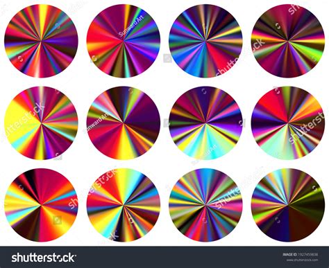 Circular Metallic Gradient Label Elements Vector Stock Vector Royalty