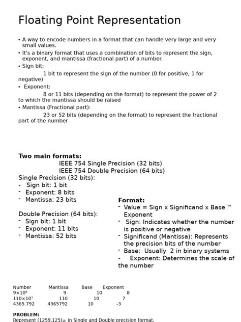 Floating Point Representation Pdf Theory Of Computation