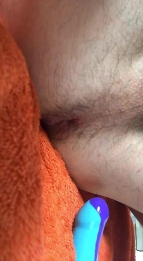 Faggot Having Some Fun With His Toy