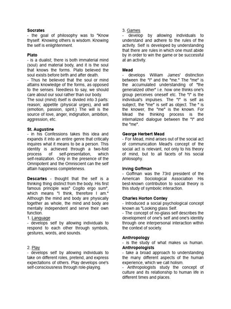 Gen 002 P1 Reviewer Pdf Soul Self