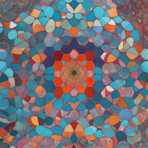 Premium Ai Image A Kaleidoscopic Array Of Interlocking Geometric Tiles Shimmering In The Light