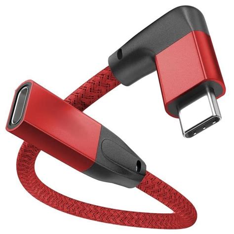 Câble Dextension Usb C À Angle Droit De 02m 90 Degrés Usb C 31 Gen
