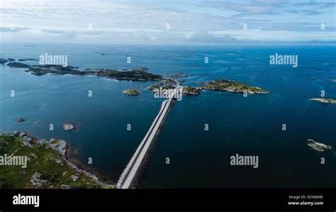 Breathtaking Aerial View Showcasing The Atlantic Ocean Road In Norway