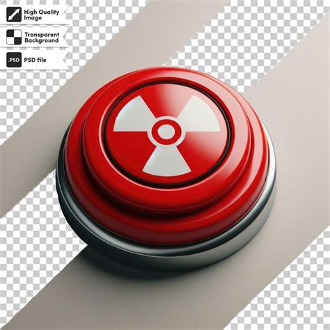 Premium Psd Psd Radiation Warning Sign On Red Danger Button On