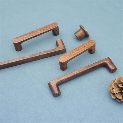 Lbfeel 4 Walnut Wood Drawer Pulls Handle Modern Dresser Knob Kitchen Cabinet Pulls Handles