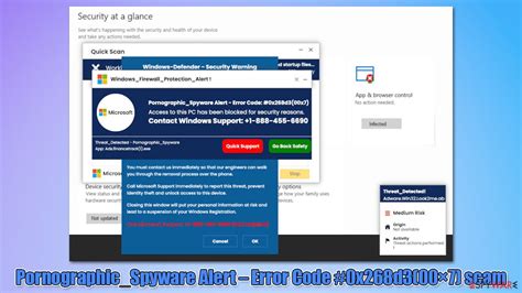 Remove Pornographicspyware Alert Error Code 0x268d300×7 Scam