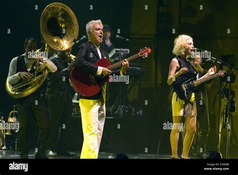 David Byrne And St Vincent Perform During A Headlining Gig At Glasgow