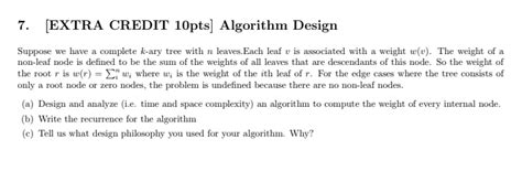 Solved 7 Extra Credit 10pts Algorithm Design Suppose We
