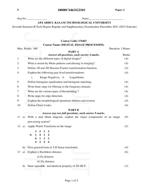 Fillable Online Cs463 Digital Image Processing Notestextbooksyllabus