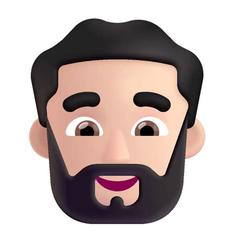 Man Beard 3d Light Icon Fluentui Emoji 3d Iconpack Microsoft