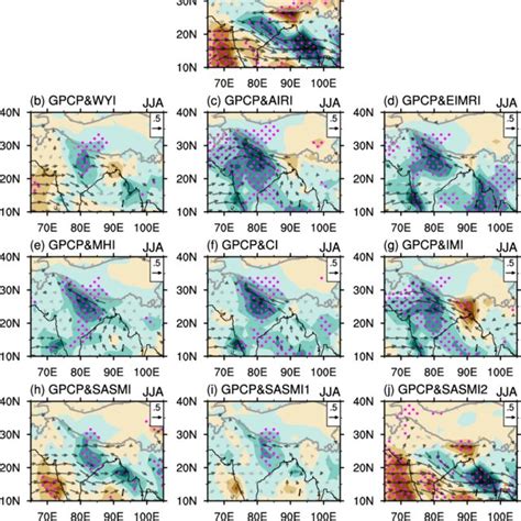 Spatial Patterns Of 850 Hpa Wind And Rainfall Associated With South Download Scientific