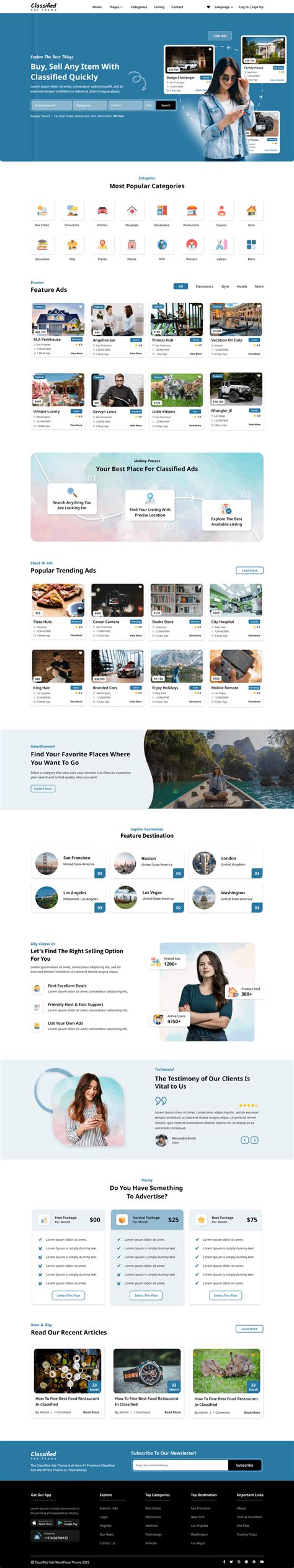 Dynamic Classified Wordpress Theme Explore Listings And More