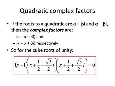 Complex Numbers More Square Roots Cubic Equations With