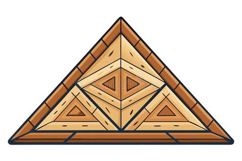 Abstract Flat Design Of Laser Cut Wooden Triangular Decor With Intricate And Symmetrical
