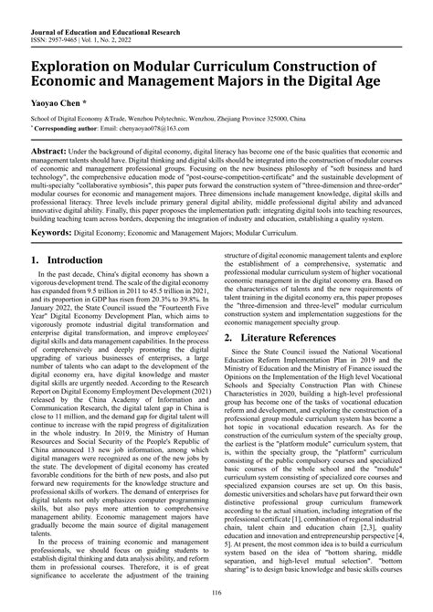 Pdf Exploration On Modular Curriculum Construction Of Economic And